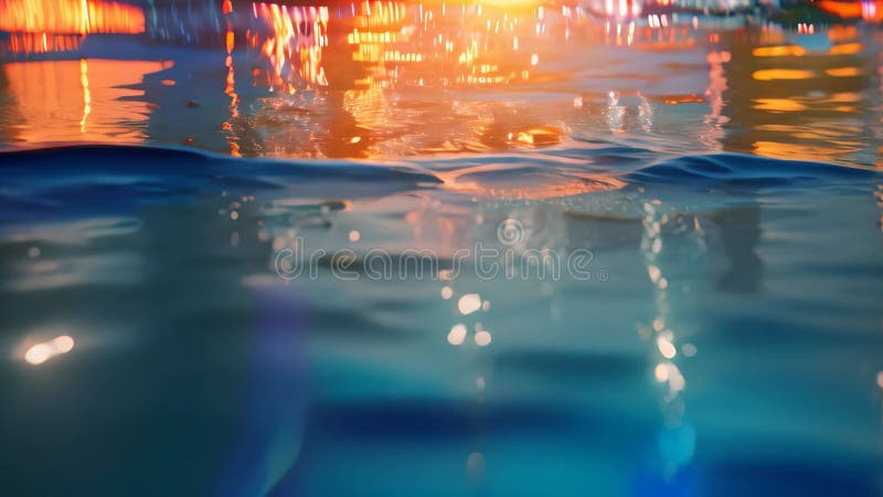 The Sun Illuminates the Water of a Pool, Casting Radiant Beams of Light ...