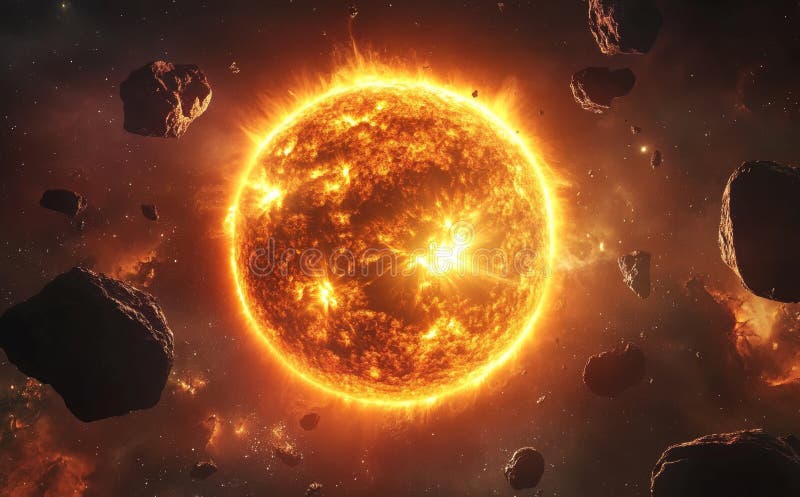 Sun Illustration in 5K - High Quality Digital Space Art Stock ...