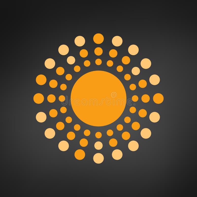 Sun Illustration with Rays Circles. Geometric Design. Vector ...