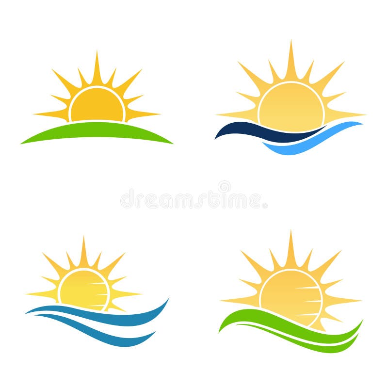Sun Illustration Set Logo Vector Icon Template Stock Vector ...