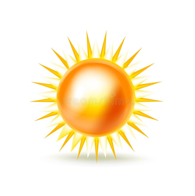 Sun Isolated on White Background Stock Vector - Illustration of sunny ...