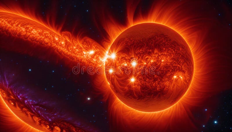 The Sun and Its Companion Star Stock Illustration - Illustration of ...