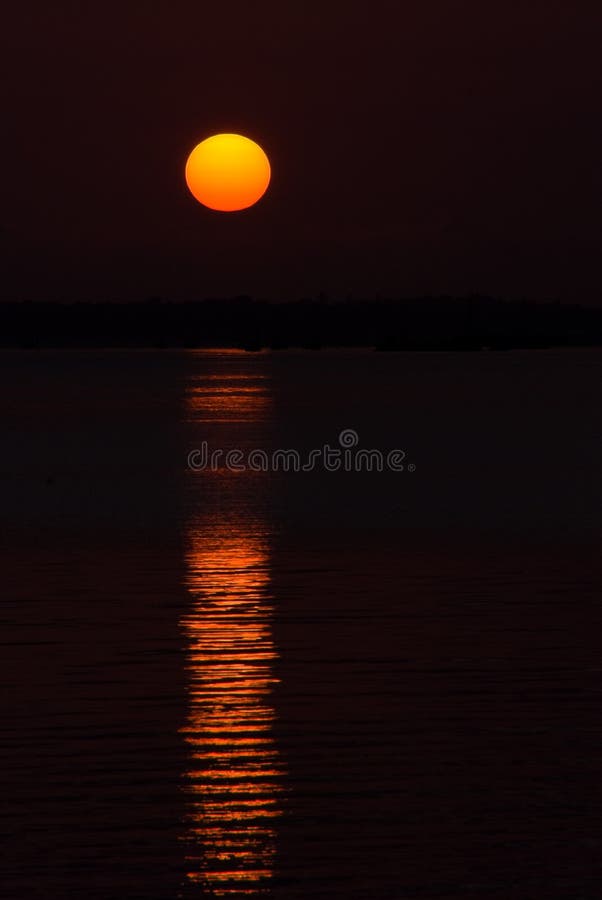 Sun and Its Reflection in the Sea Stock Photo - Image of ripples ...