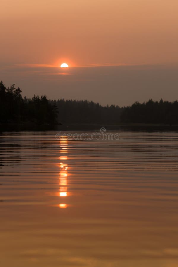 Sun and Its Reflection in the Water Stock Image - Image of idyllic ...