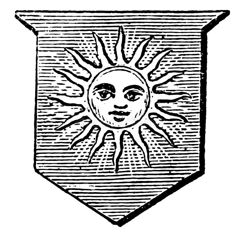 Sun in Its Splendor is a Figured, Vintage Engraving Stock Vector ...