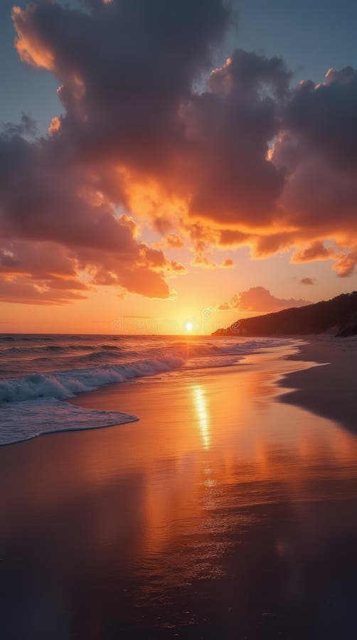 The Sun Just Below the Horizon, Illuminating the Final Moments of Dusk ...