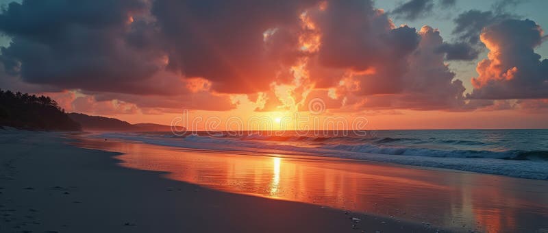 The Sun Just Below the Horizon, Illuminating the Final Moments of Dusk ...