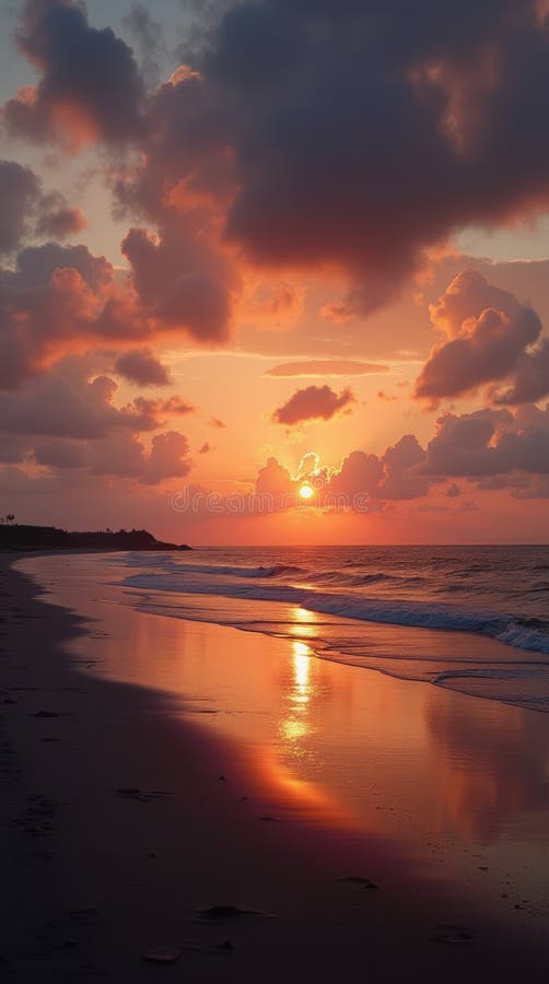 The Sun Just Below the Horizon, Illuminating the Final Moments of Dusk ...