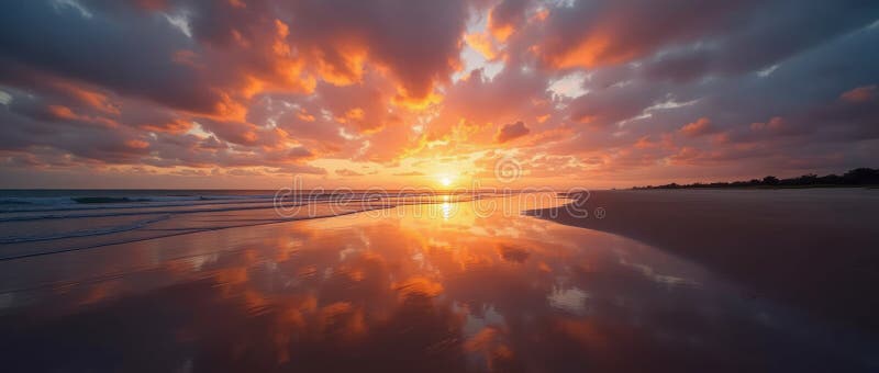 The Sun Just Below the Horizon, Illuminating the Final Moments of Dusk ...