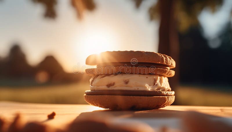 Sun Kissed Macaroons on Rustic Wood Plate, a Sweet Indulgence Generated ...