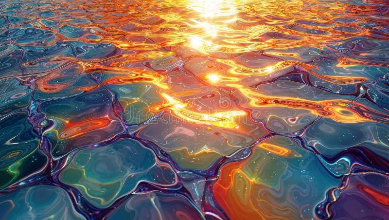Sunset Reflections: Mind-Bending Digital Art, Generative Ai Stock ...