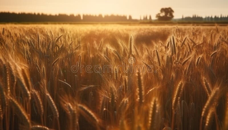 Sun Kissed Wheat Fields Ripe for Organic Harvest Generated by AI Stock ...