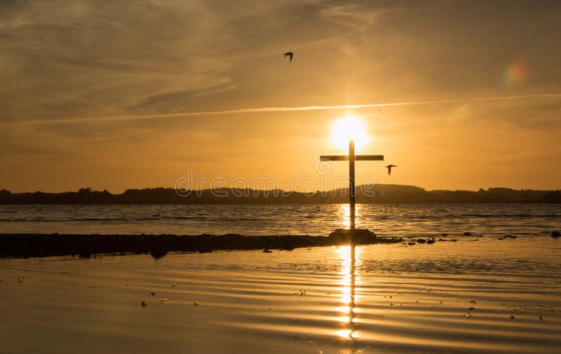 Sun Lake Cross stock image. Image of lake, christianity - 38708621
