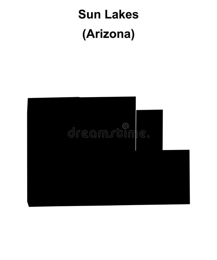 Sun Lakes outline map stock vector. Illustration of template - 357150970