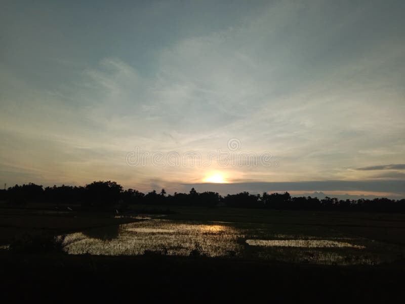 Sun Leave from One Side of Earth by Introducing Evening Stock Image ...