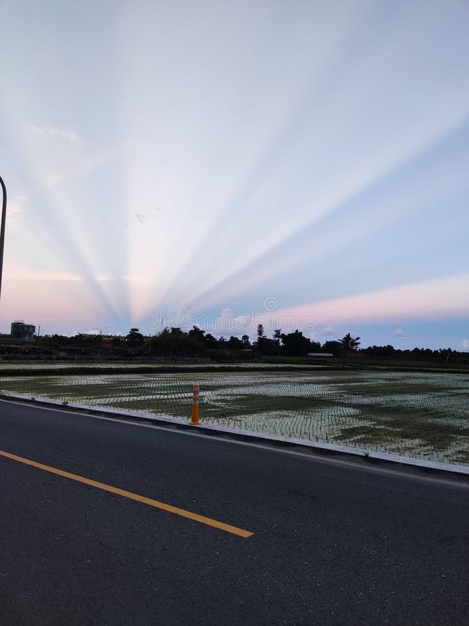 Sun Light Behind the Cloud Make a Beautiful Light Rays Stock Photo ...
