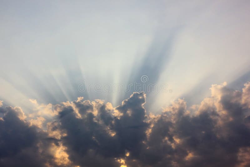 Sun Light Behind Cloud Nature Sky Background Stock Image - Image of ...