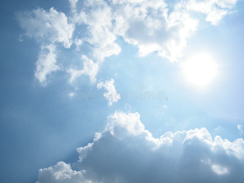Sun light on blue sky stock image. Image of phenomenon - 90698007