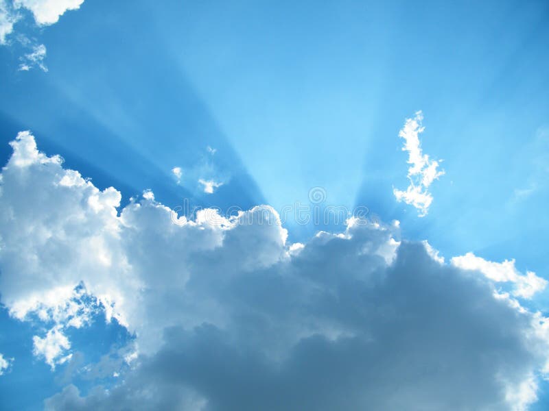 Sun light on blue sky stock image. Image of bright, fluffy - 90698381