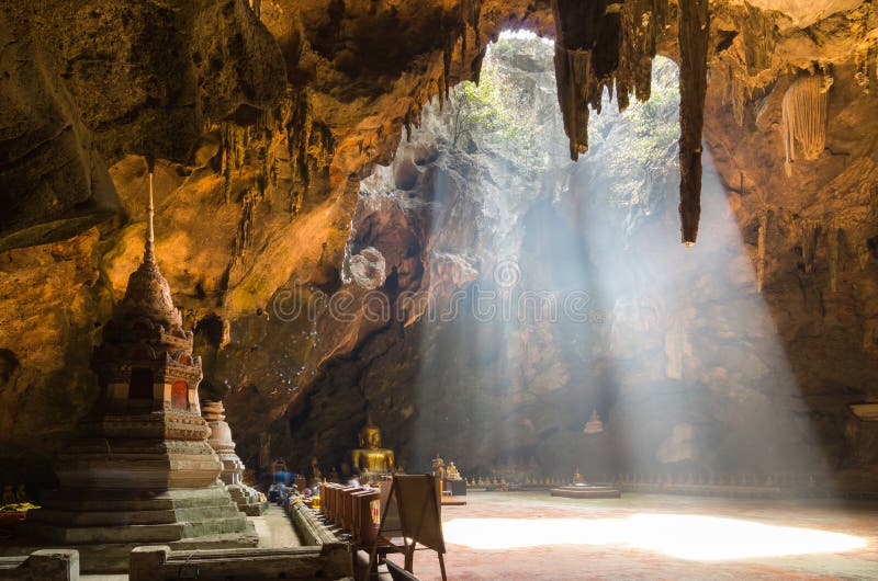 Sun light in a cave stock photo. Image of faith, phetchaburi - 134002776