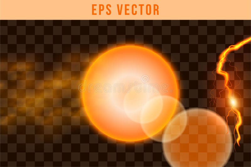 Sun Light Effect EPS Vector Set Orange Colour Sunset Illuminated Stock ...