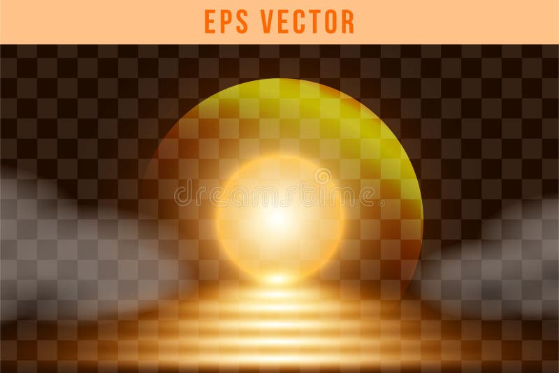 Sun Light Effect EPS Vector Set Orange Colour Sunset Illuminated Stock ...