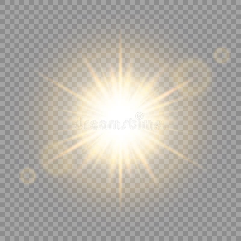 Sun Light with Glare. White Glowing Light Stock Illustration ...