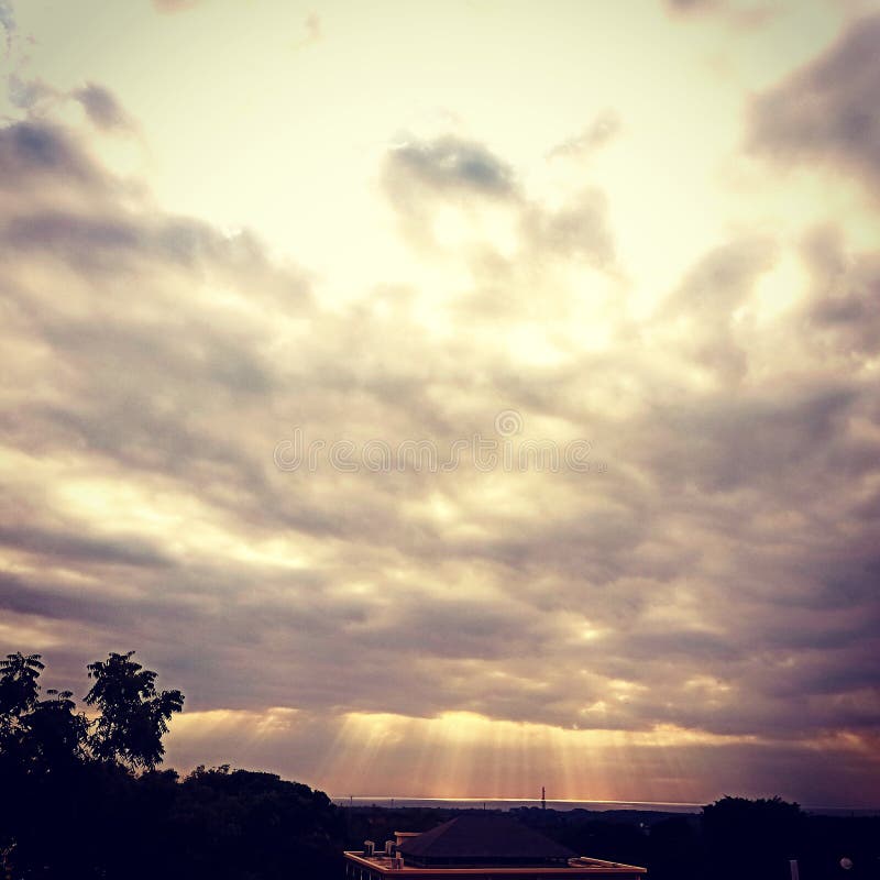 Sun light from heaven stock image. Image of dusk, evening - 200640909