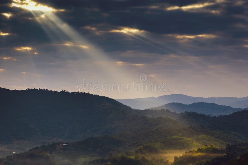 Sun Light on the Mountain Hill Stock Photo - Image of beautiful, spring ...