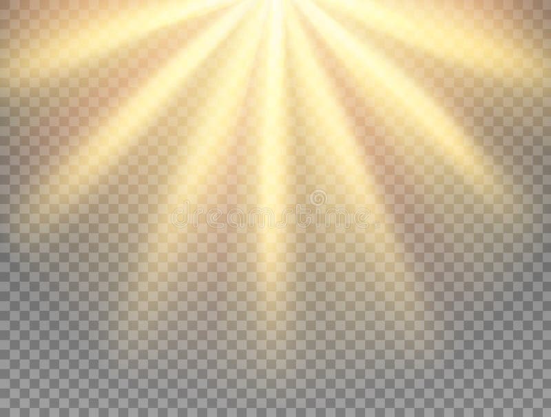 Sun Light Ray on Transparent Background, Beams Stock Vector ...