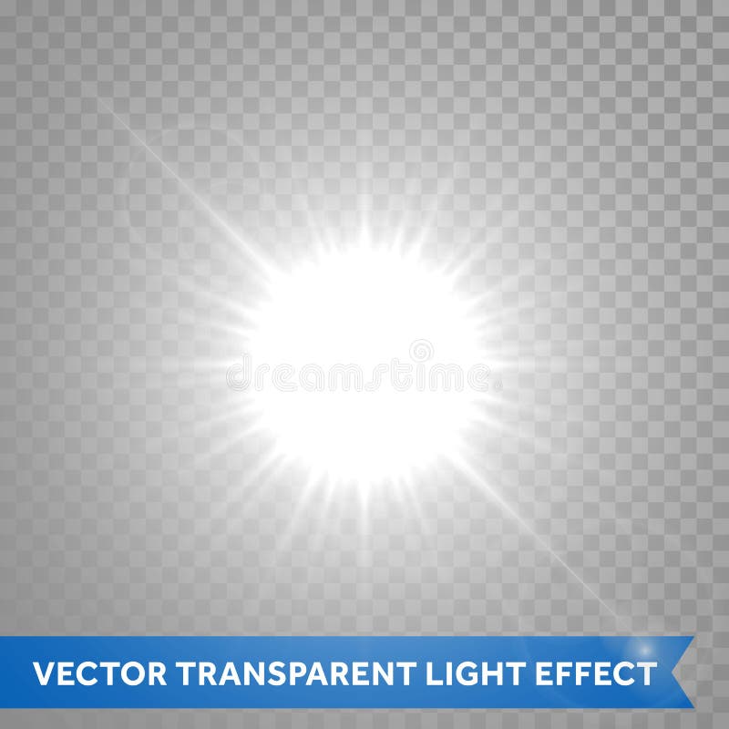 Sun Light Shining with Lens Flare Effect Stock Illustration ...