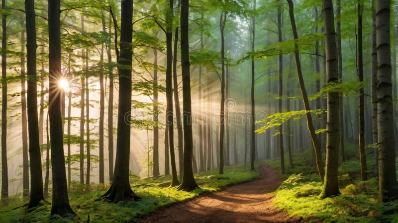 Sun Light Trees and Way Beautiful Stock Image - Image of area, foliage ...