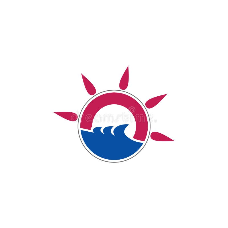 Wave Power Symbol Circle Logo Vector Stock Illustration - Illustration ...