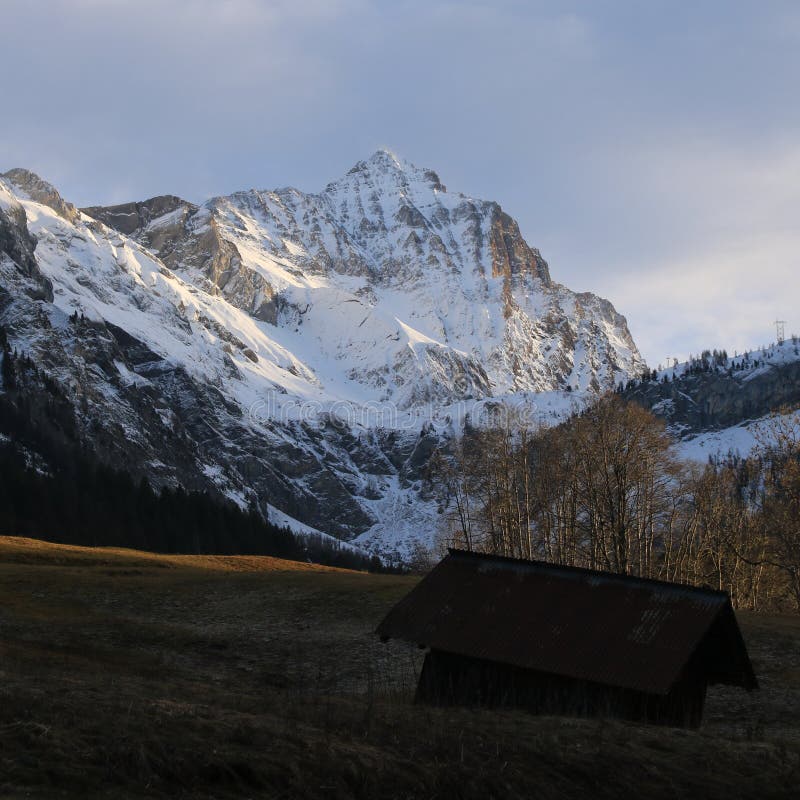 Mountain Landscape in Gsteig Bei Gstaad, Switzerland. Stock Image ...