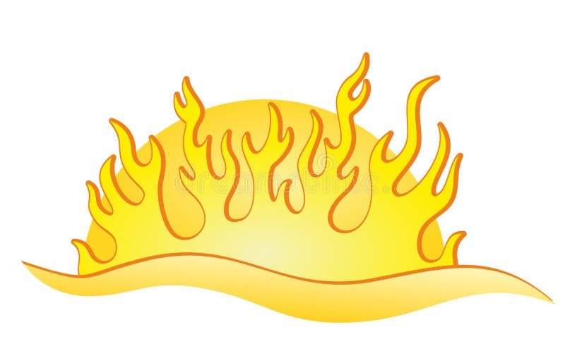Fiery sun. stock vector. Illustration of sunlight, stylized - 86684073