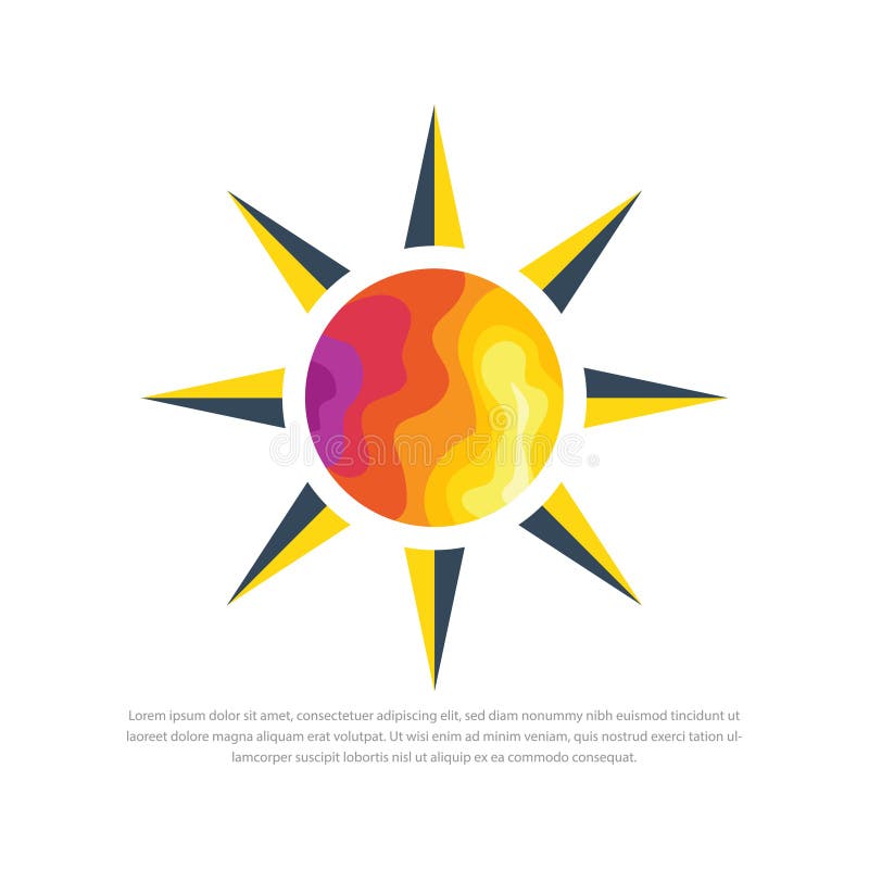 Sun Logo Icon Vector Illustration Geometric Abstract Triangle Graphic ...