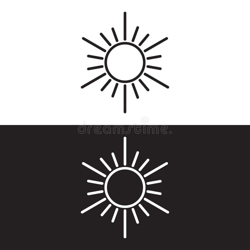Sun logo. sun line icon stock vector. Illustration of sunrise - 258093408