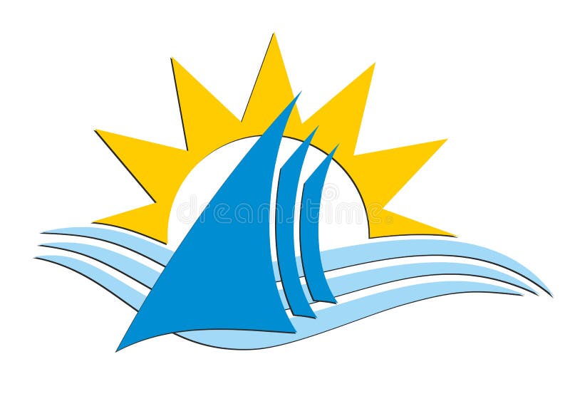 Sun and sea logo stock vector. Illustration of wave, boat - 51149490