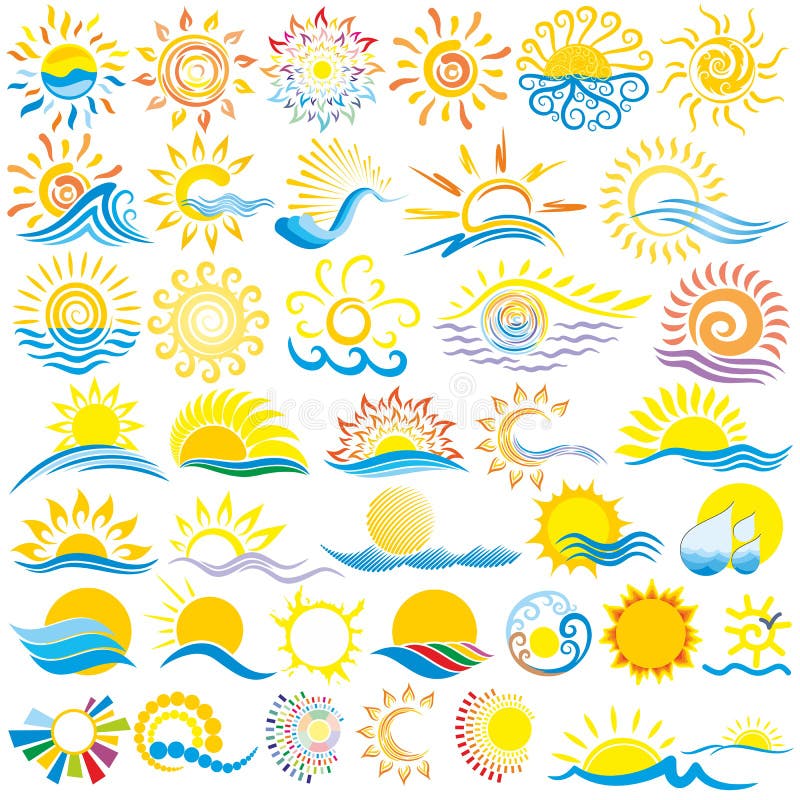 Sun logo stock vector. Illustration of heat, logo, wave - 50592993