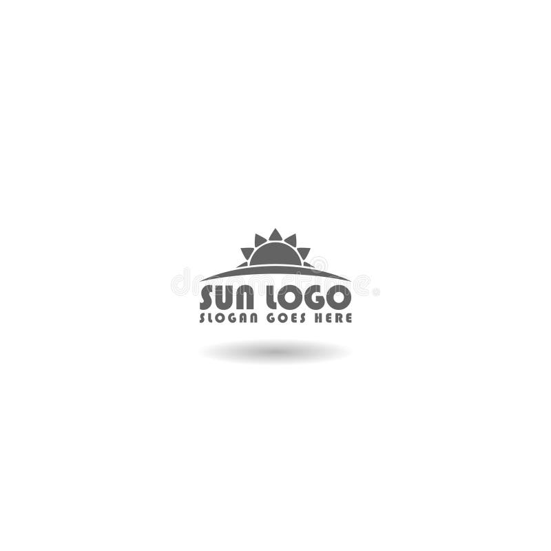 Sun Logo Template with Shadow Stock Vector - Illustration of sunshine ...