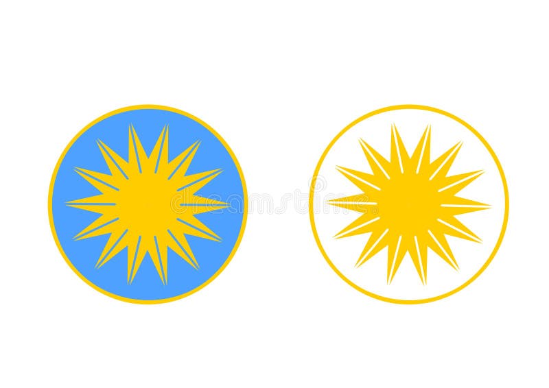 Sun Logo on White and Blue Background. Vector Stock Vector ...