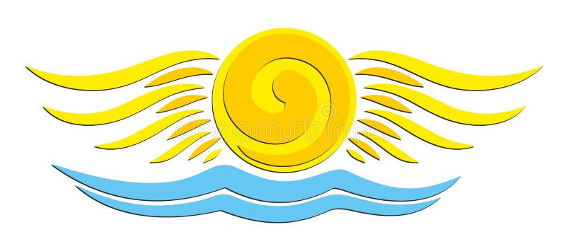 Sun Logo with wings. stock vector. Illustration of logo - 54475001