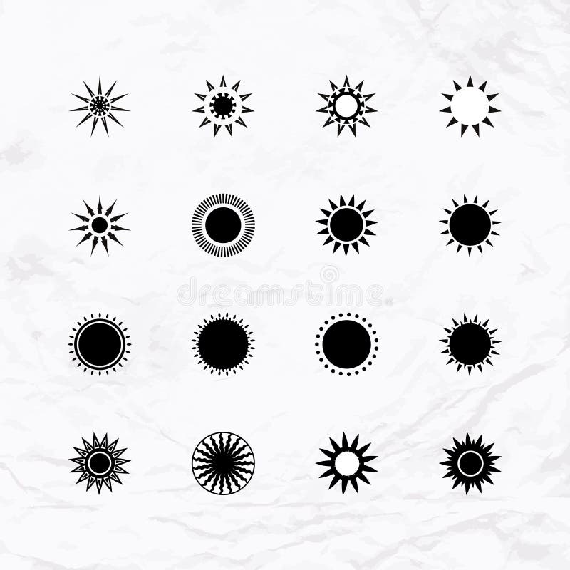 Sun logos set stock vector. Illustration of icon, summer - 61765781