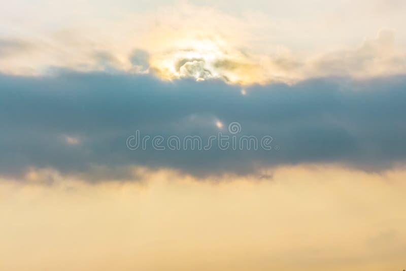 The Sun Looks because of a Dark Cloud in the Morning. the Sky at Stock ...