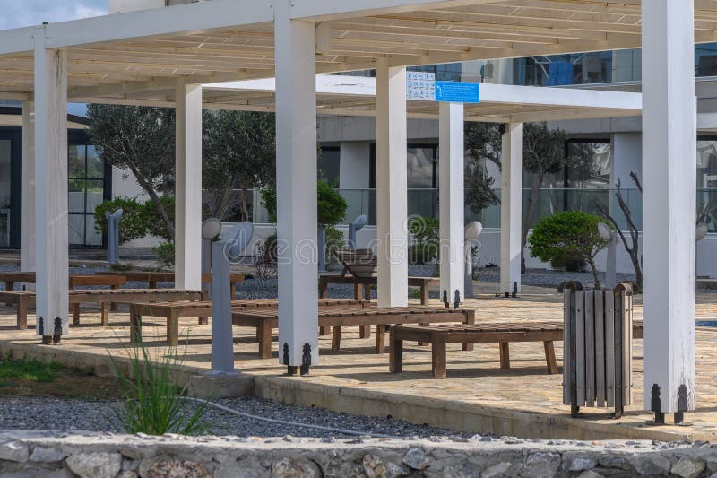 Sun Loungers Near the Pool in a Residential Complex 1 Stock Image ...