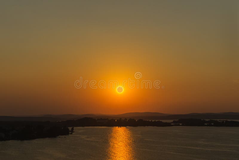 The Sun is Low Over the Horizon Stock Image - Image of light, daylight ...