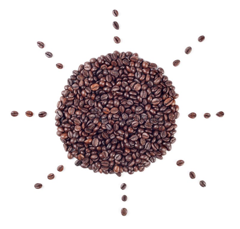 Sun made with coffee beans stock photo. Image of coffe - 17203330