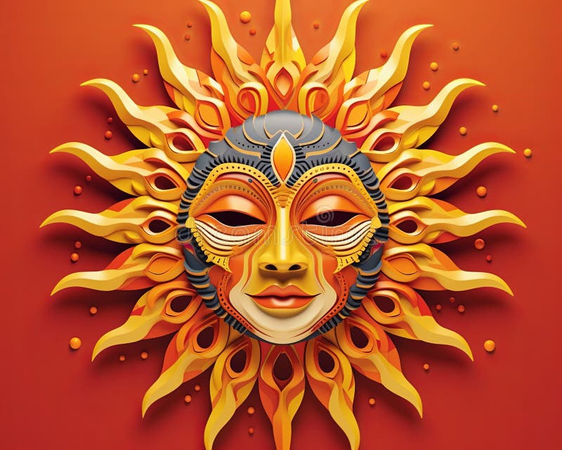 The Sun is Made Out of Paper and Has a Face on it Stock Illustration ...
