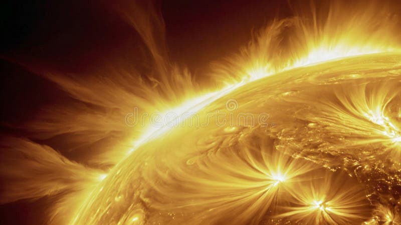 Sun with Magnetic Storms. Plasma Flash on the Surface of a Our Star ...