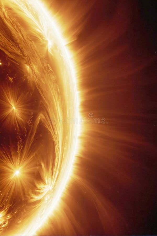 Sun with Magnetic Storms. Plasma Flash on the Surface of a Our Star ...